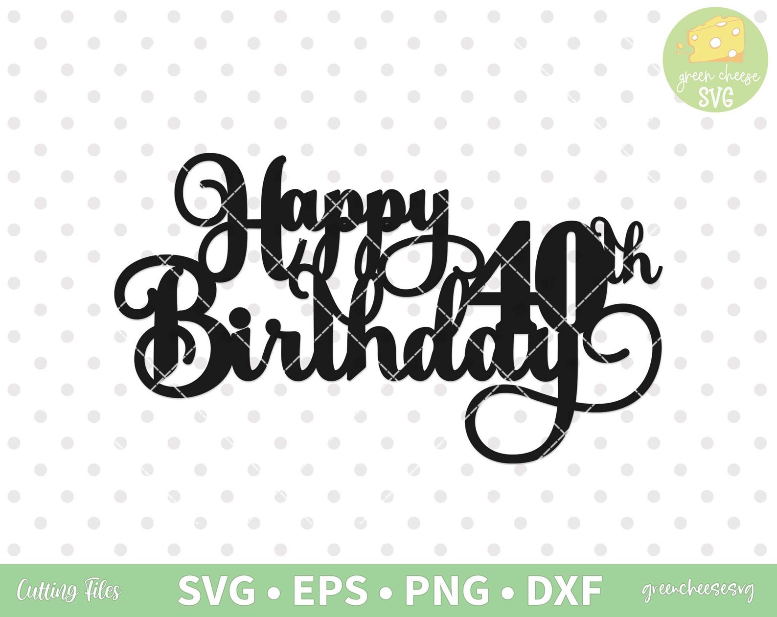 Happy 40th Birthday Cake Topper Svg Cake Topper Svg - Etsy