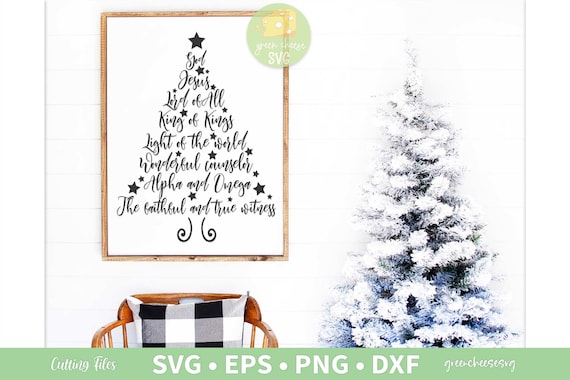 Names of Jesus Christmas Tree Svg Christmas Tree Svg Holiday | Etsy