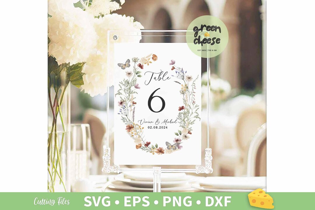 Wildflower Wedding Table Number Template, Custom Wedding Table Number ...