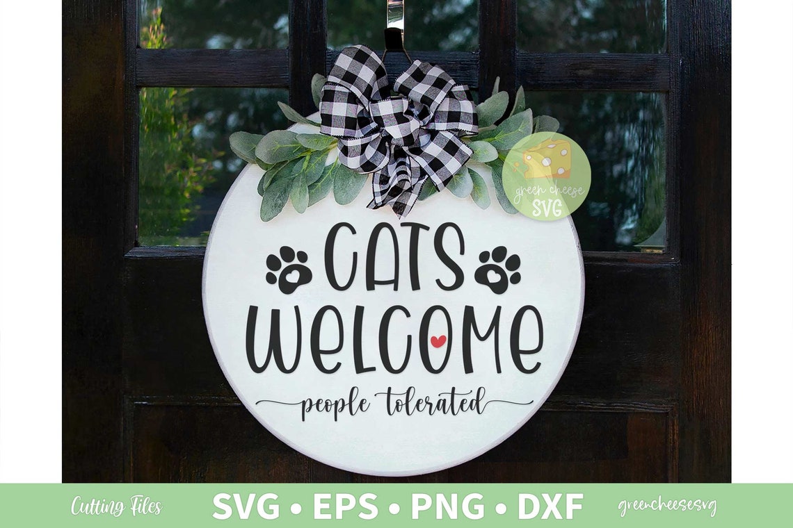 Cat Welcome Svg, Welcome Hope You Like Cats Svg, Cat Sign Svg,front ...