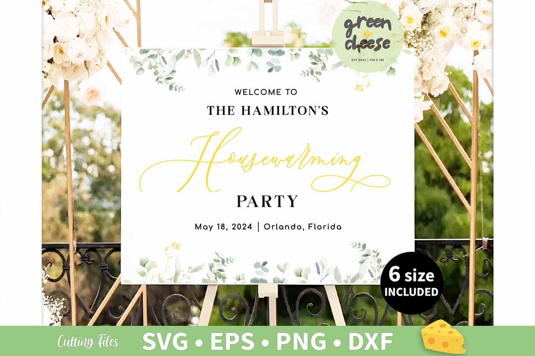 Greenery Eucalyptus Housewarming Welcome Sign Template, New Home Party ...