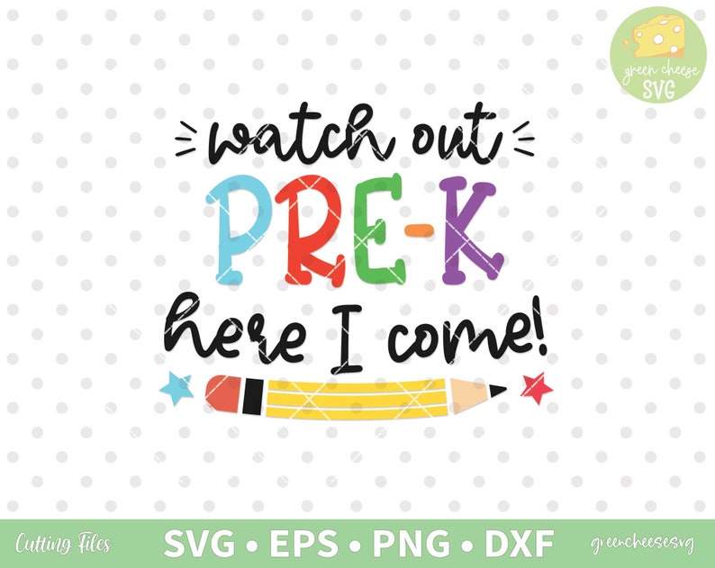 Watch Out Pre-K Here I Come svg Pre-K SVG Back to School | Etsy