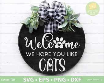 Cat Welcome Sign | Etsy