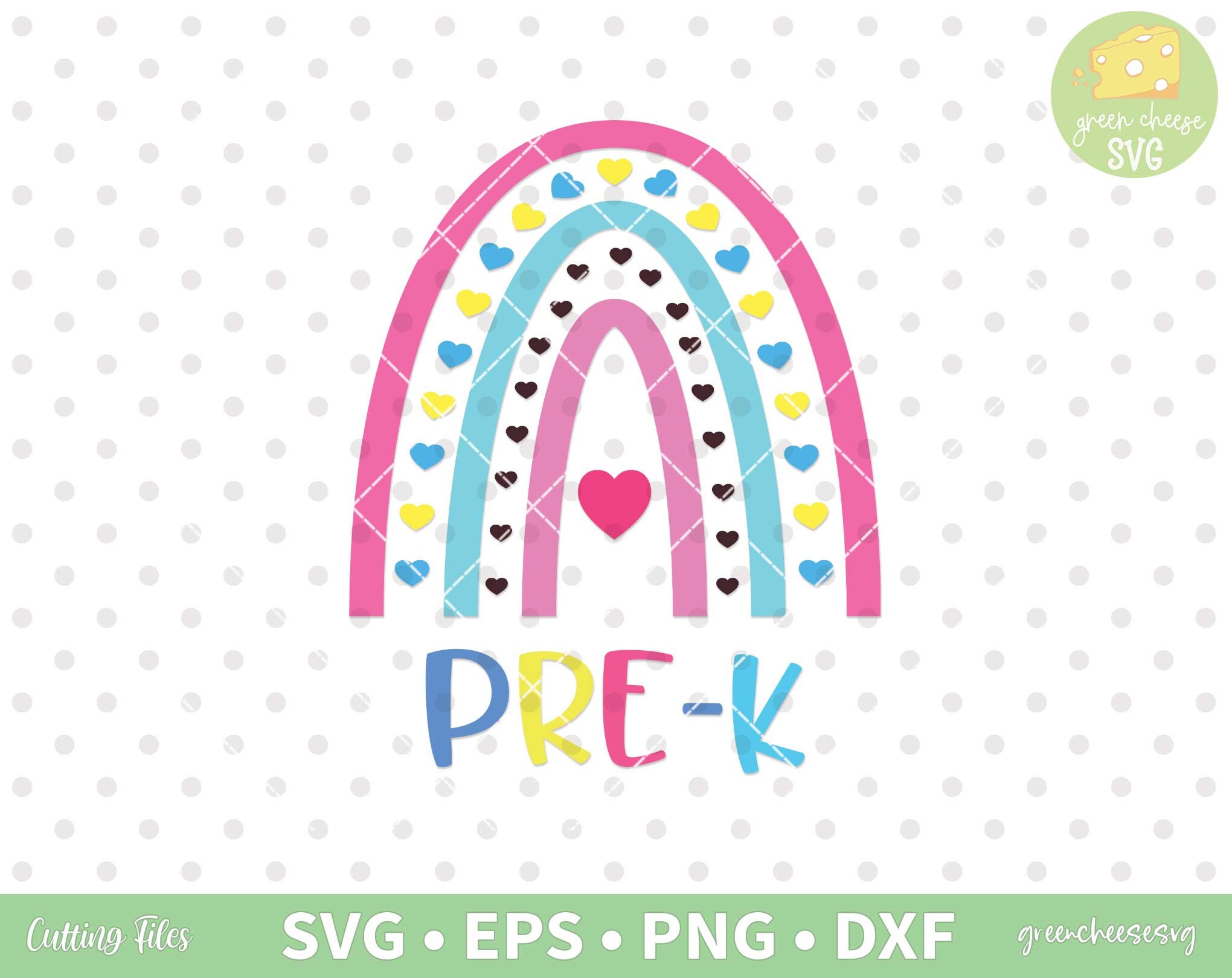 Hello Pre-k Rainbow SVG Pre-k Svg Back to School SVG Heart - Etsy