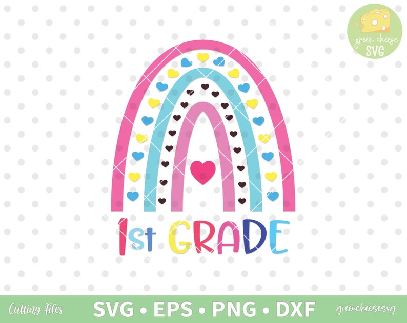 Hello First Grade Rainbow SVG 1st Grade Svg Back to School - Etsy
