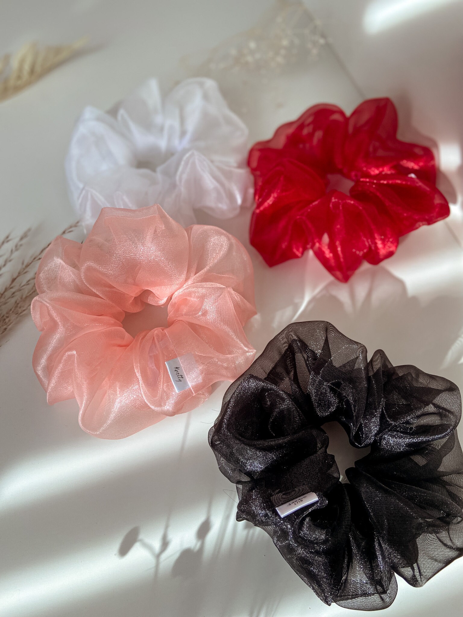 White Organza Oversized Scrunchie // Fluffy Ivory White Tulle - Etsy