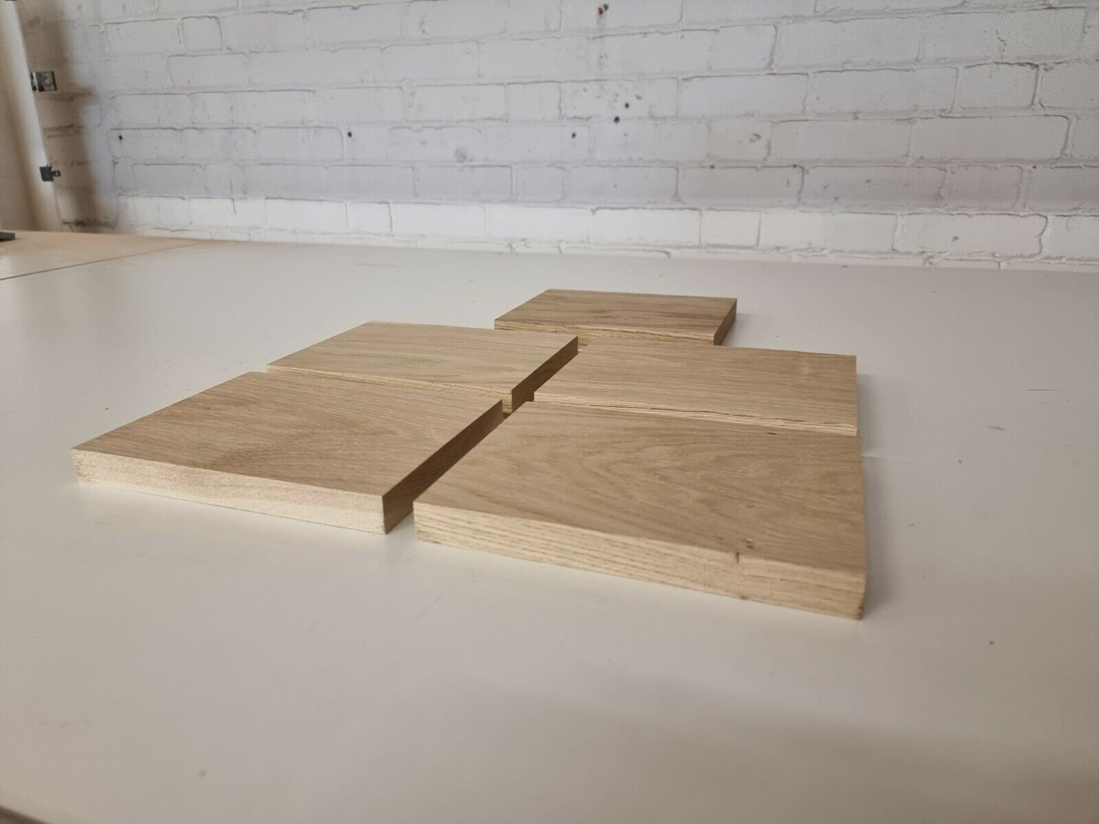 5 Solid Oak Timber Offcuts. Hardwood. Craft. Mini Slabs. 150mm X 150mm ...