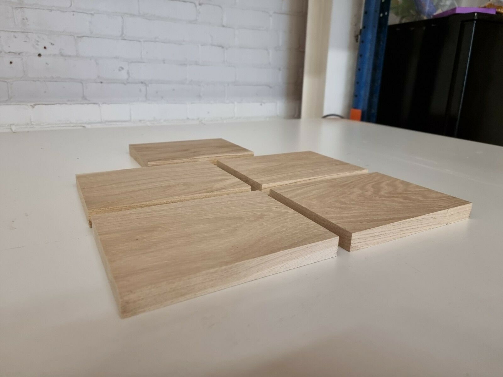5 Solid Oak Timber Offcuts. Hardwood. Craft. Mini Slabs. 150mm X 150mm ...