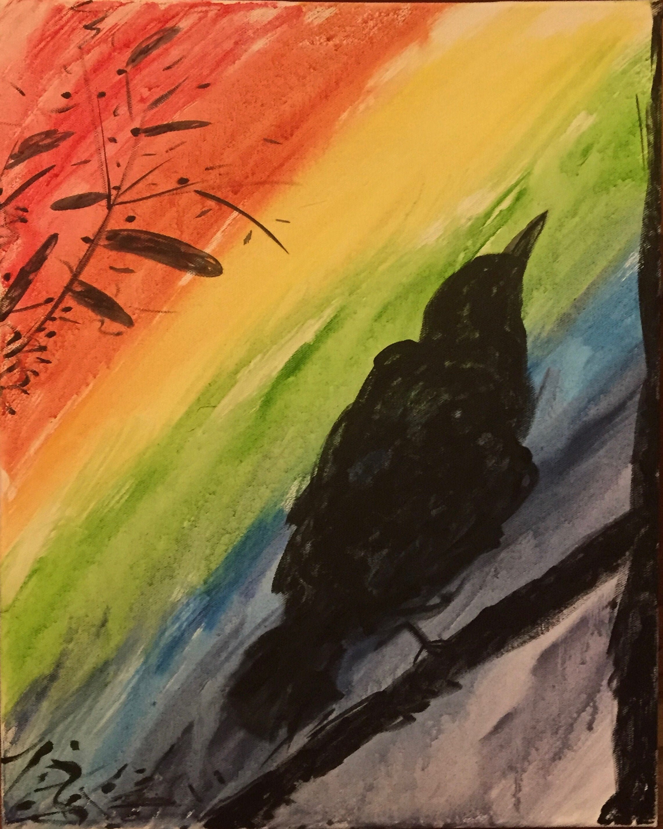 Rainbow Crow 1, Greeting Cards 10-pack - Etsy