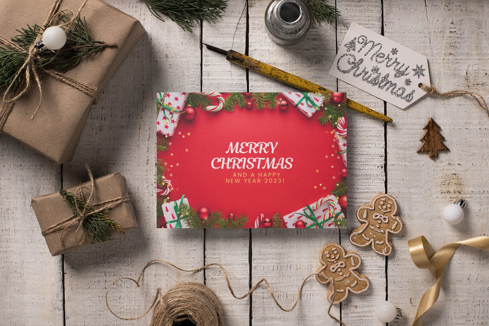 Printable Christmas and Happy New Year 2023 Card Multiple Card Formats ...