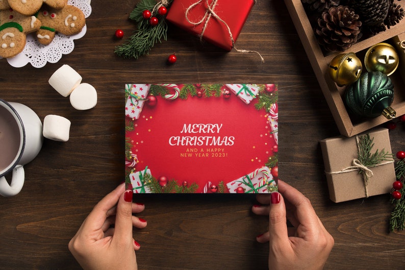 Printable Christmas and Happy New Year 2023 Card Multiple Card Formats ...