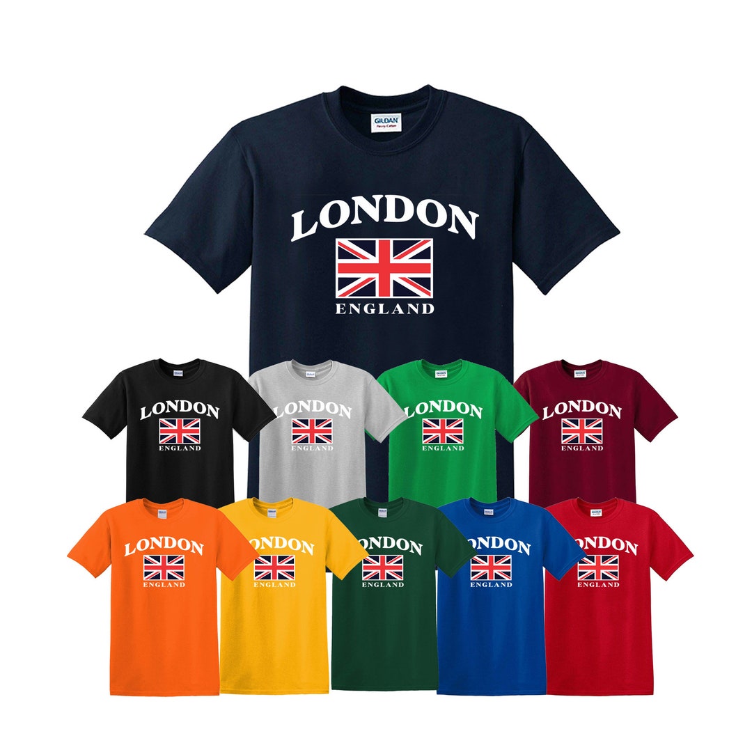 London England T Shirt Union Jack Printer Adult Souvenir Unisex Regular ...
