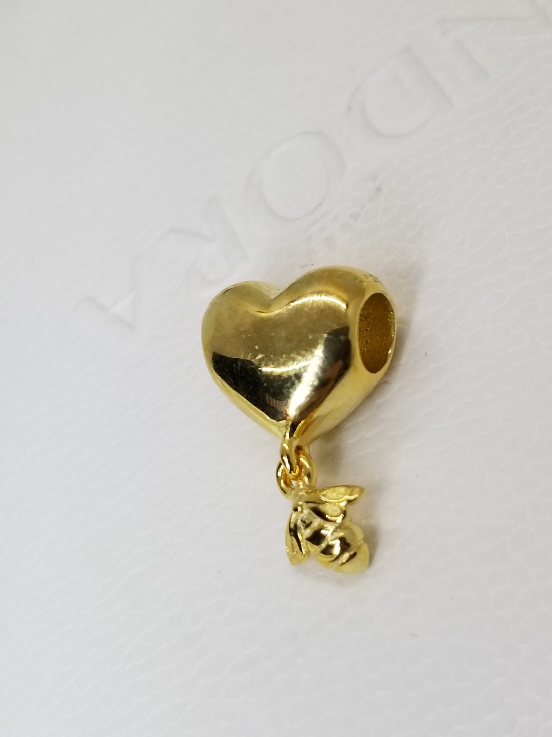 New Shine 18k Gold Heart and Bee SHINE Charm for Pandora Moments ...