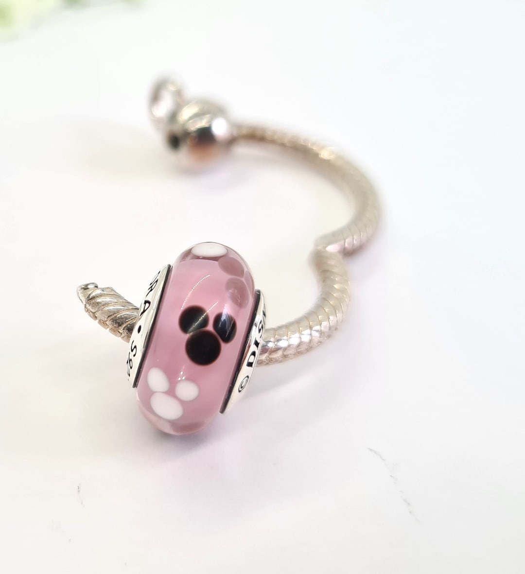 New Authentic Pandora Mickey Mouse Icon Pink Murano Glass - Etsy