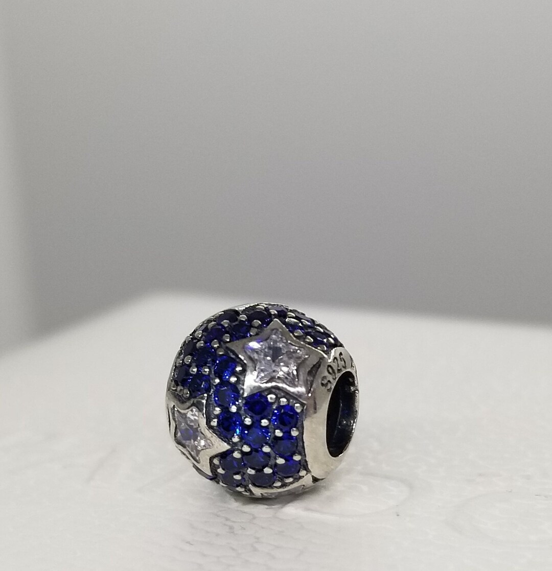 Authentic Pandora Midnight Blue Pave Stars Charm / New / S925 Sterling ...