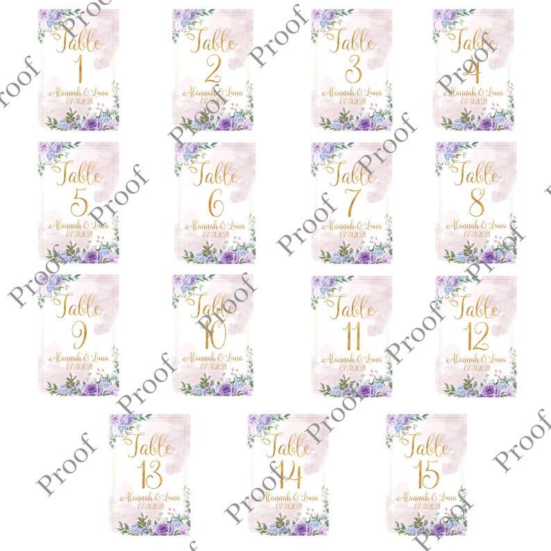 Custom Flower Table Numbers Printable - Etsy