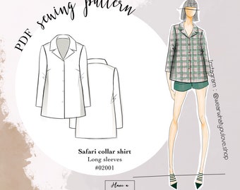 Safari Shirt Pattern - Etsy