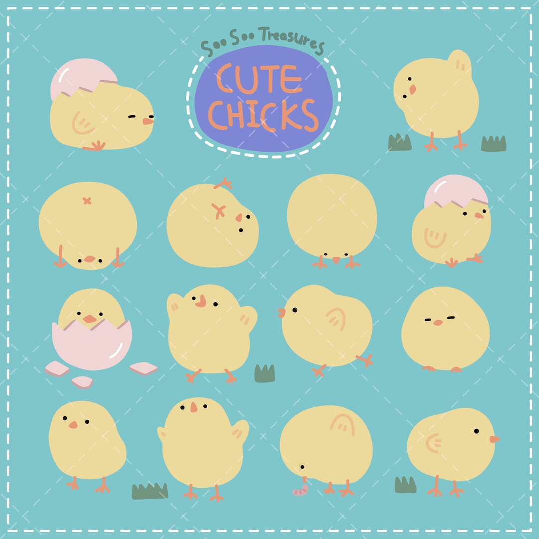 Cute Chicks Clipart | Lovely Baby Chicks | Simple Illustration ...