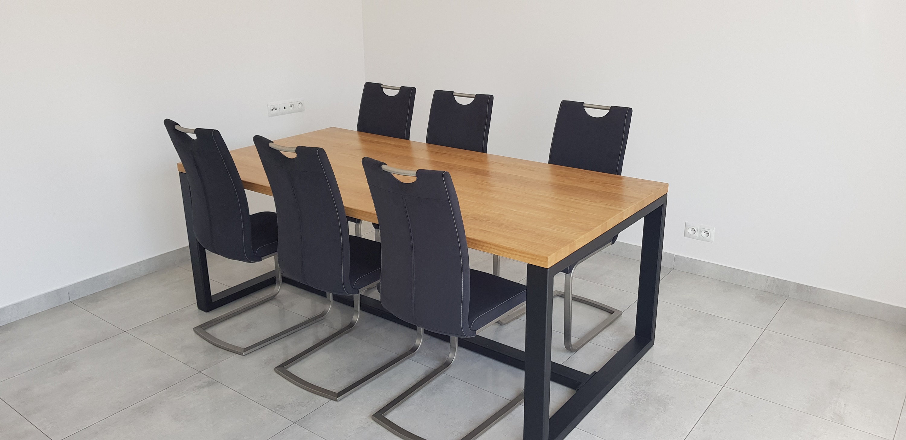 Oak Dining Table With Metal Legs - Etsy