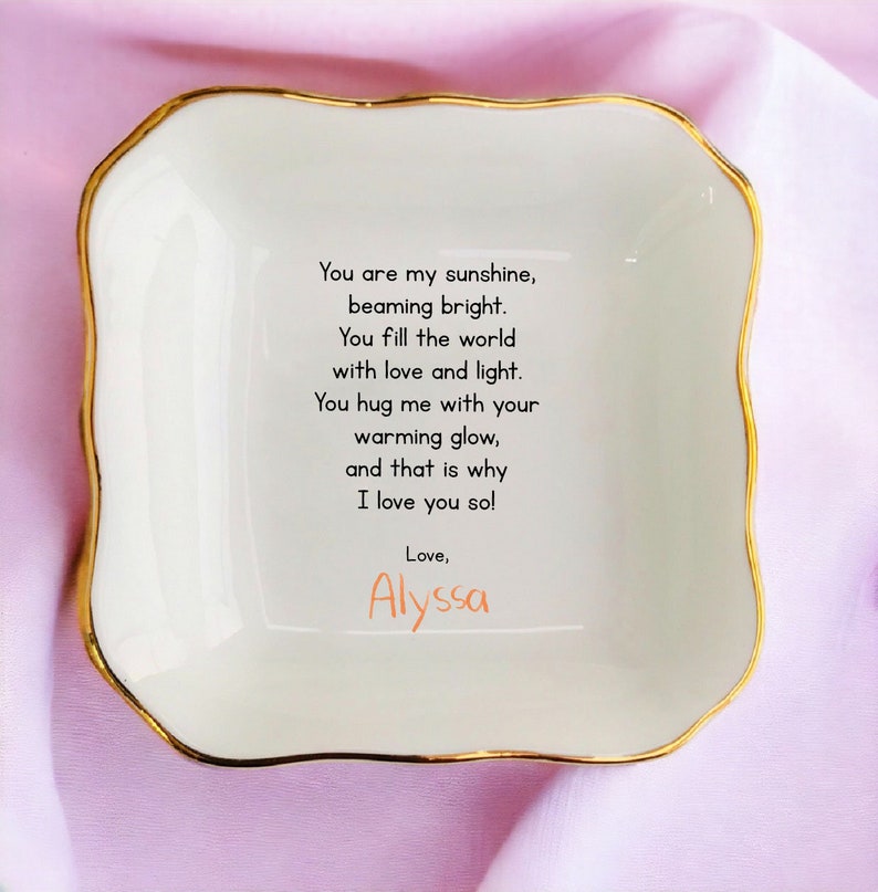 Personalized Ceramic Ring Dish Custom Wedding Engagement Jewelry Dish ...