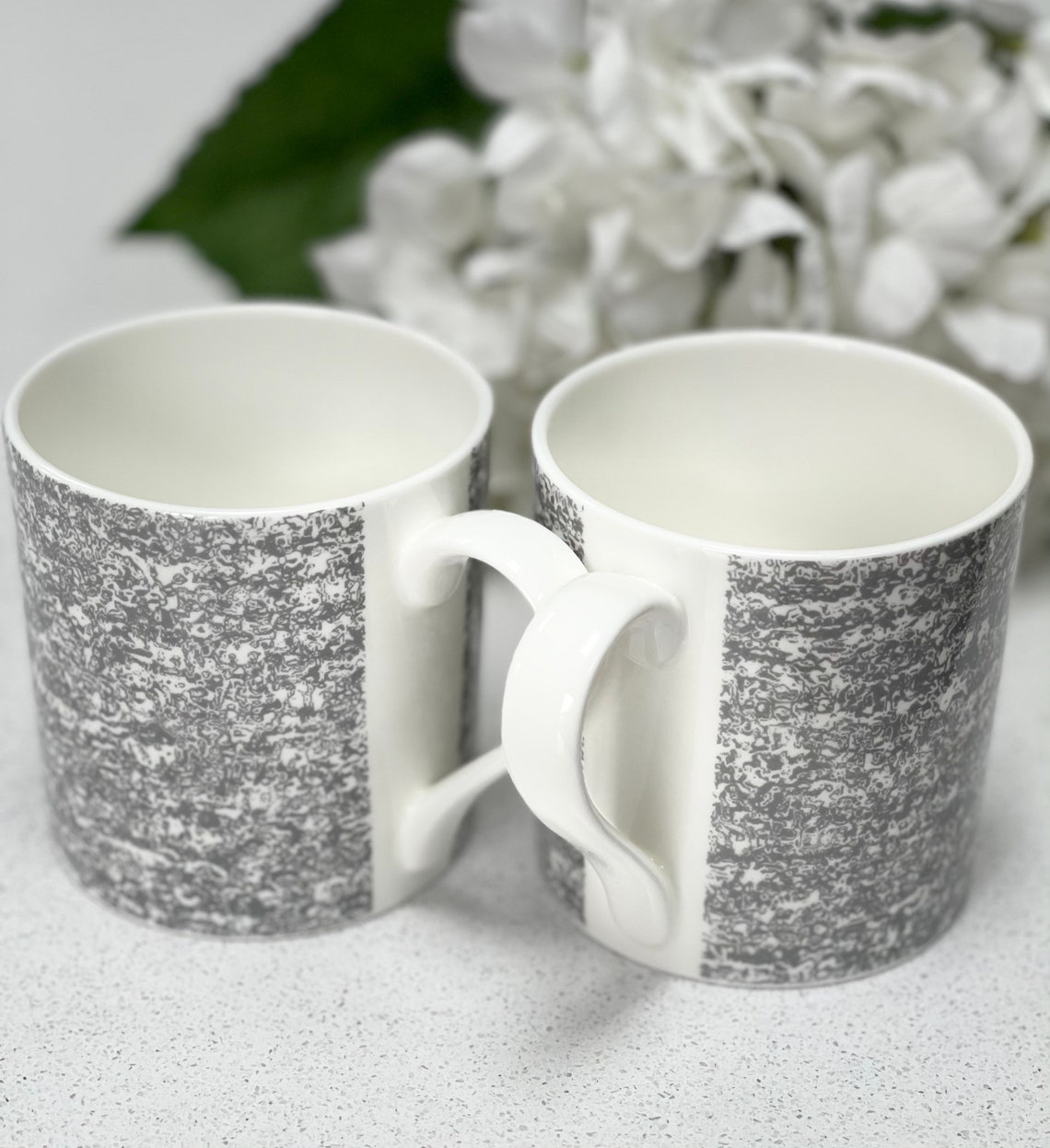 Grey Wrap Around- 12oz Fine Bone China Mug - Etsy UK