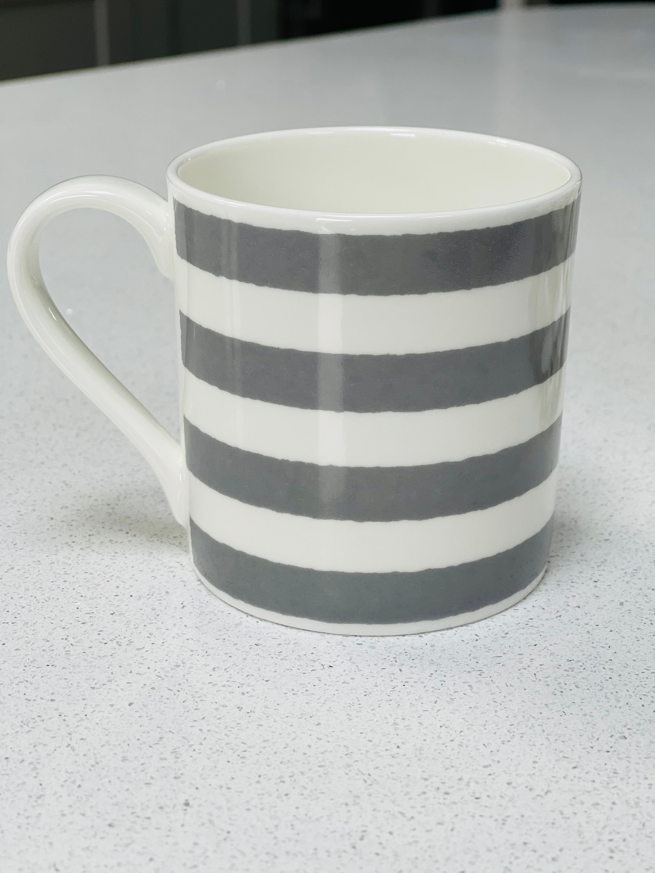 Horizontal Grey Stripe 6 Mug Set - 12oz Fine Bone China Cup - Etsy