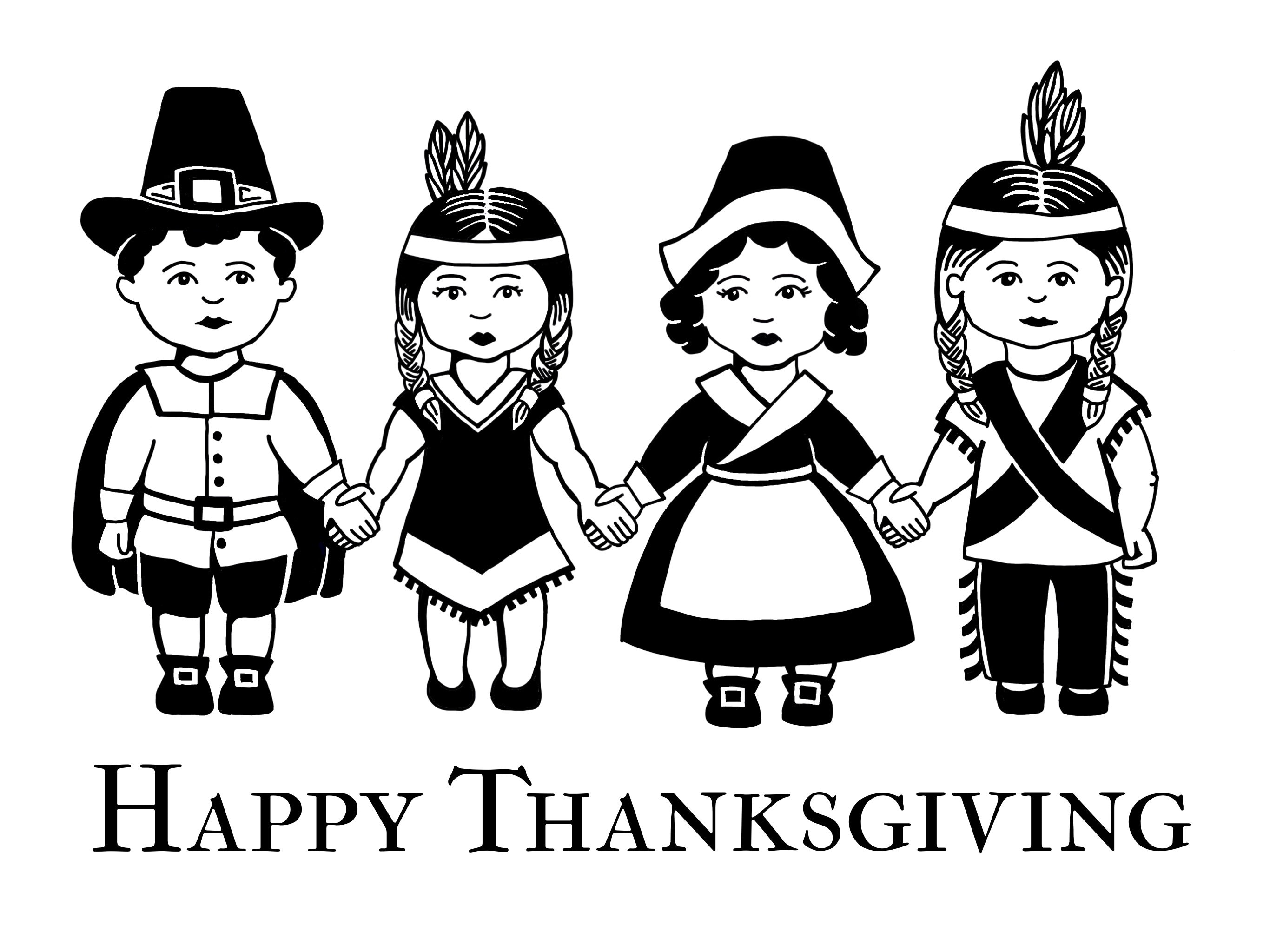 Thanksgiving SVG PNG Cut File Cricut Silhouette Pilgrims and Indians ...