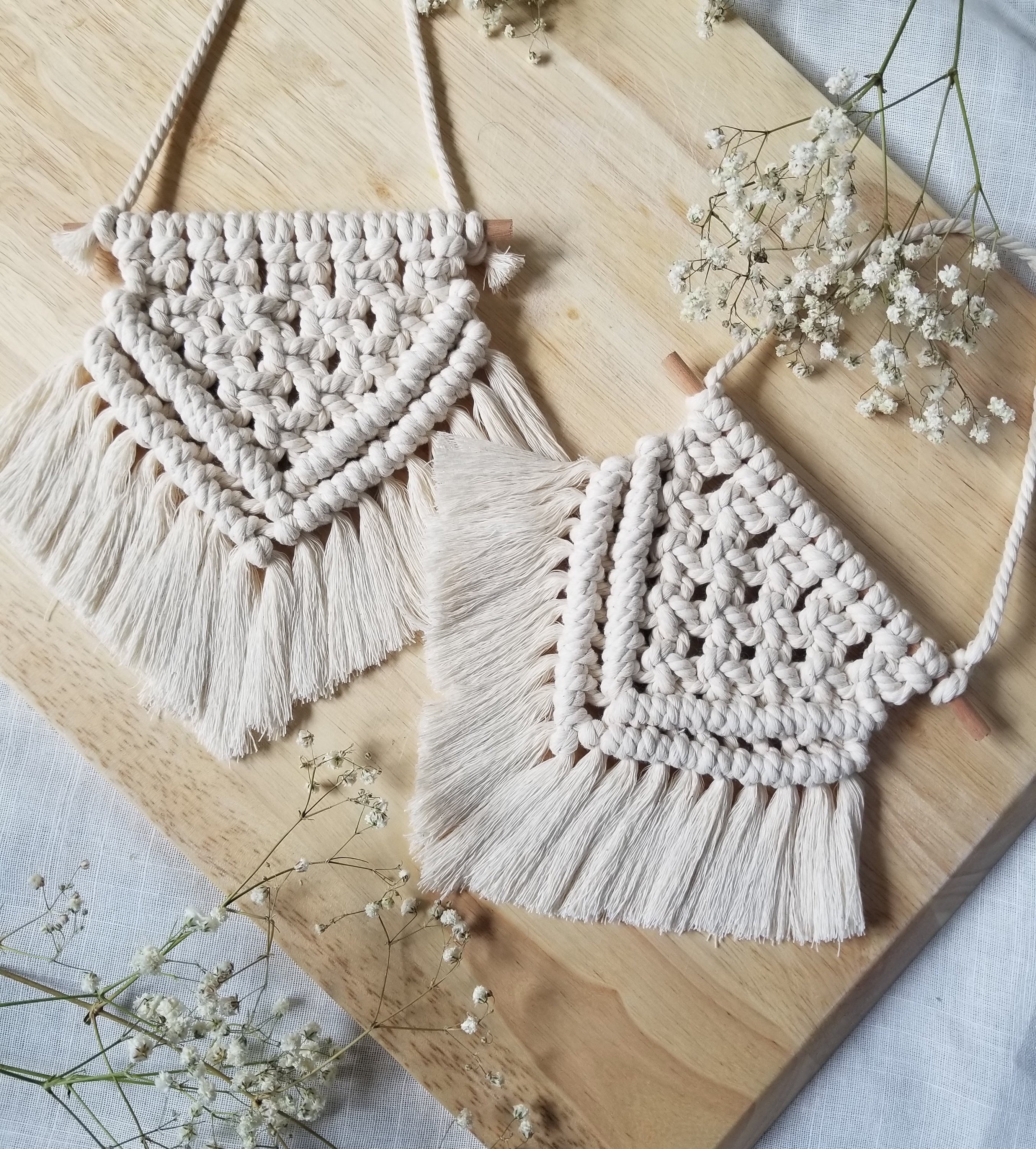 Tad Pole Small Mini Macrame Wall Hanging Simple Small - Etsy UK