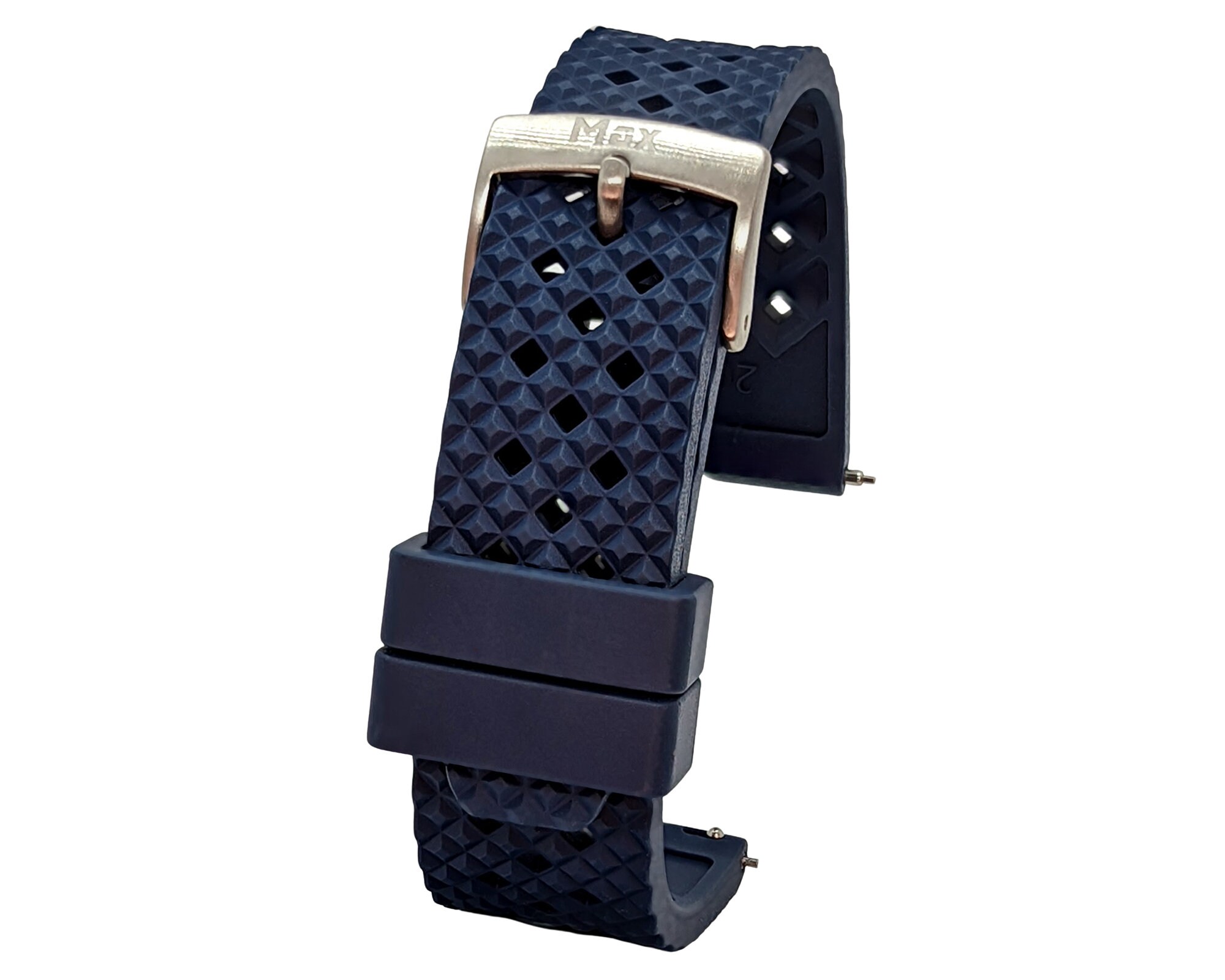 Premium FKM Rubber Honeycomb Watch Strap Navy Blue 18mm, 20mm & 22mm ...