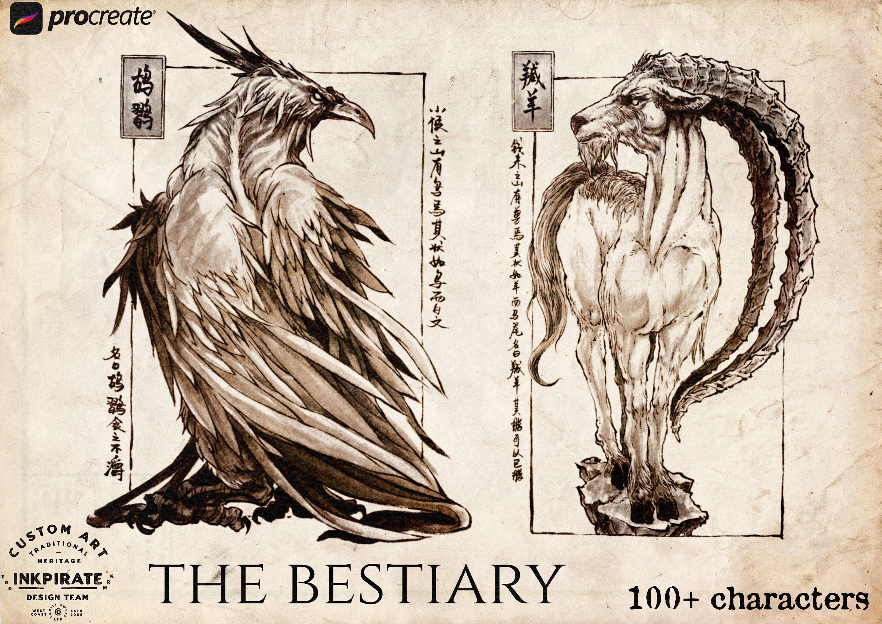 Procreate the Bestiary - Etsy