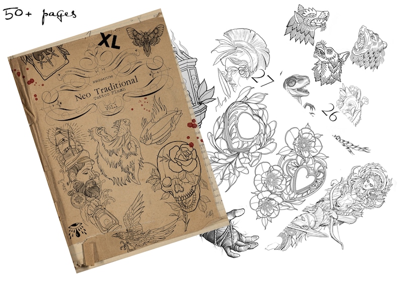 Tattoo Ebook / Neo Trad Tattoo Flash - Etsy