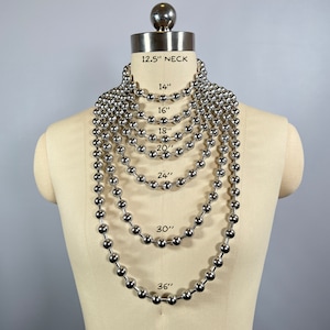 Giant 12mm Ball Chain Oversized Stainless Steel Necklace / Choker, 14 ...