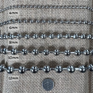 Giant 12mm Ball Chain Oversized Stainless Steel Necklace / Choker, 14 ...