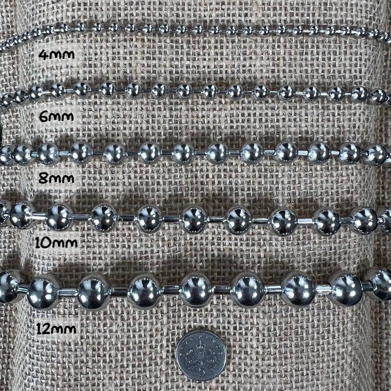 Giant 12mm Ball Chain Oversized Stainless Steel Necklace / Choker, 14 ...