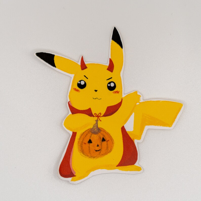 Pokemon Devil Costume Pikachu Halloween Sticker - Etsy