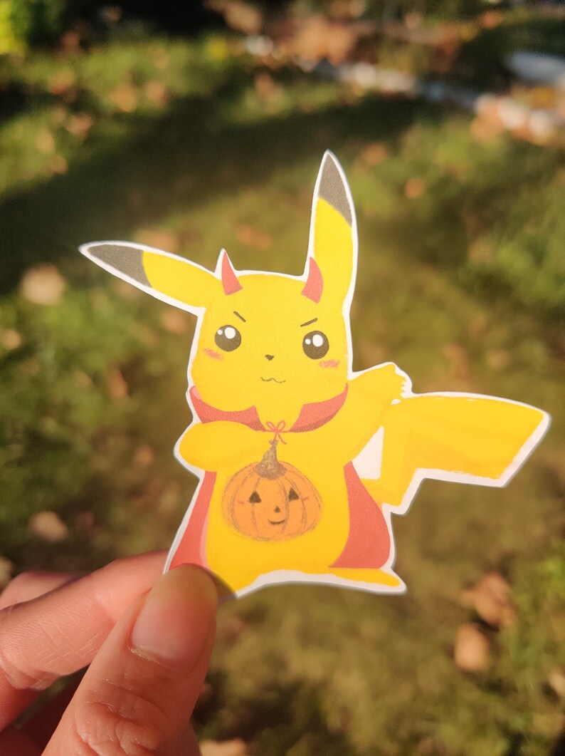 Pokemon Devil Costume Pikachu Halloween Sticker - Etsy