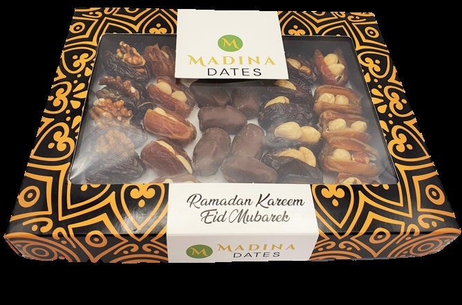 Eid Luxury Dates Gift Box With Chocolate & Nuts 400g - Etsy UK