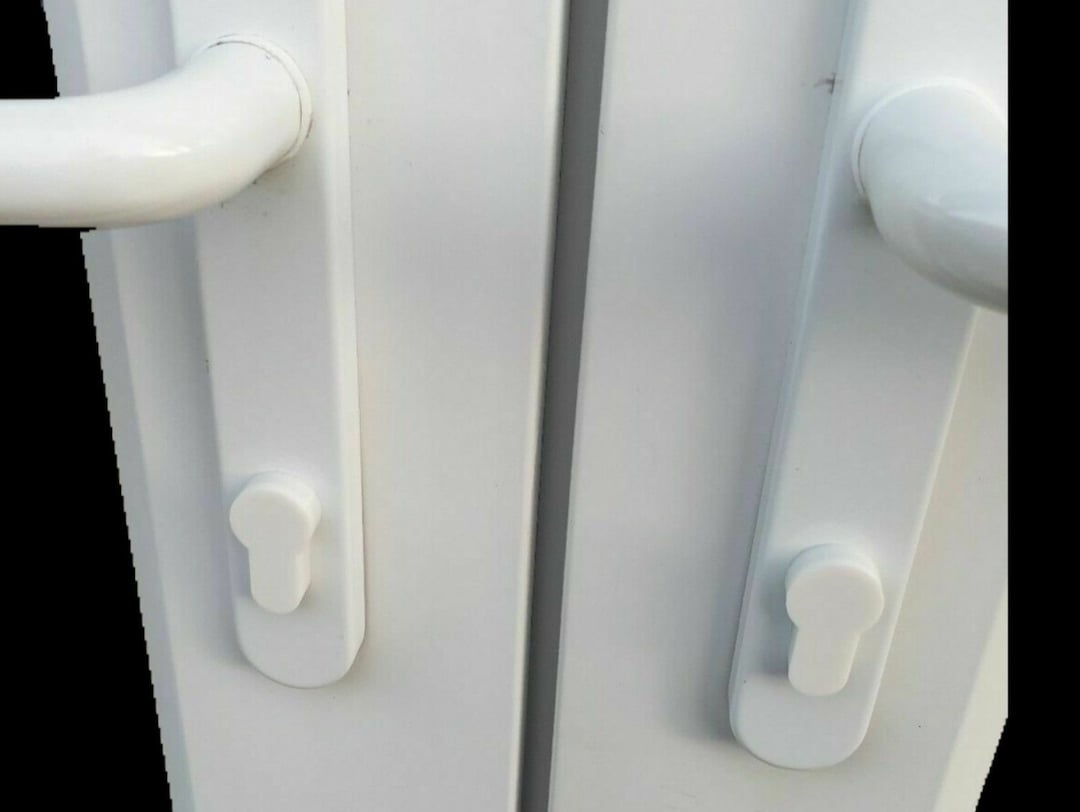 2 Number Keyhole Lock Covers Draft Excluder Push Fit Cap Easy Install ...