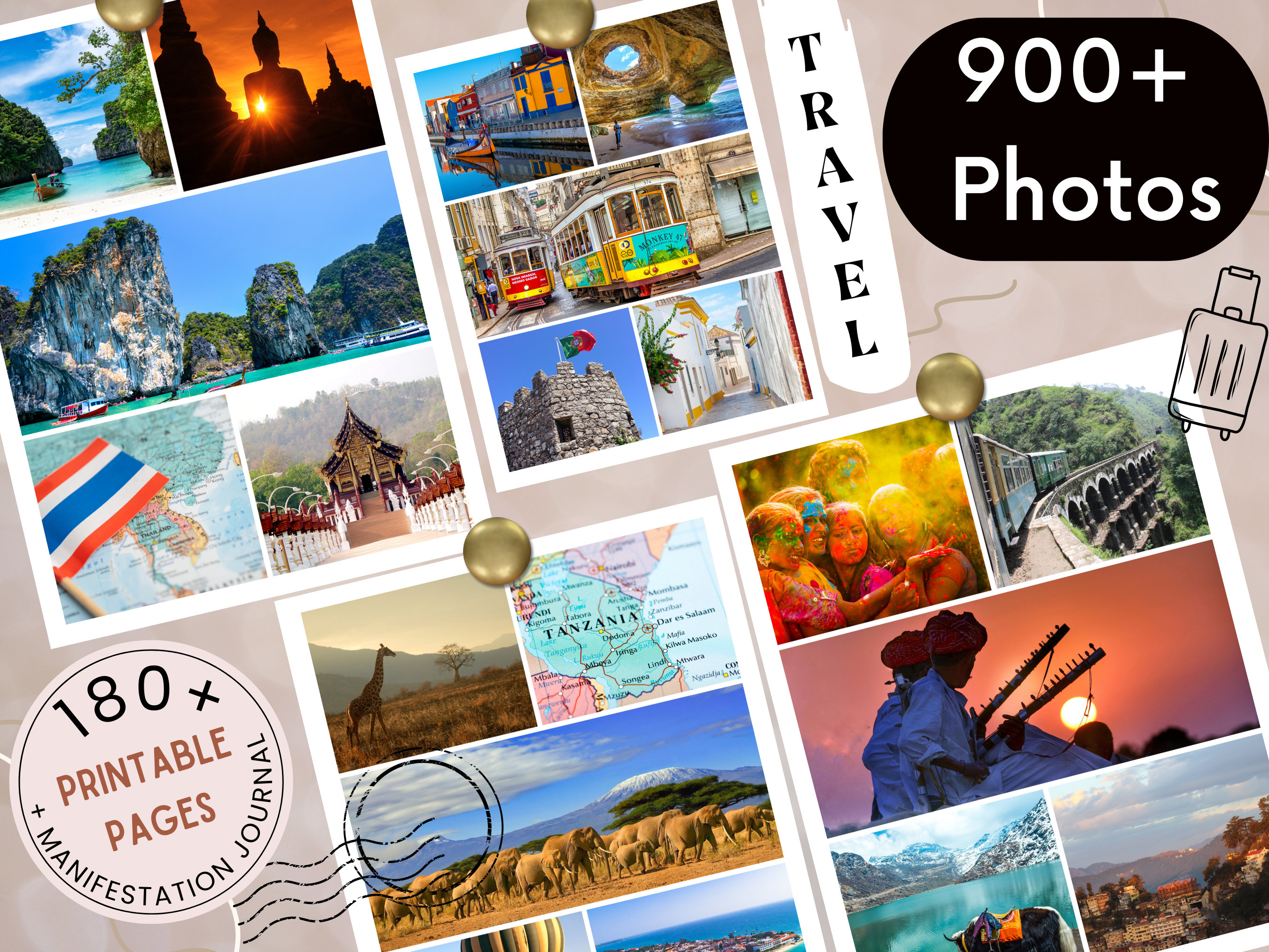 Vision Board Travel Photos Printable Pictures 190 Pages and - Etsy