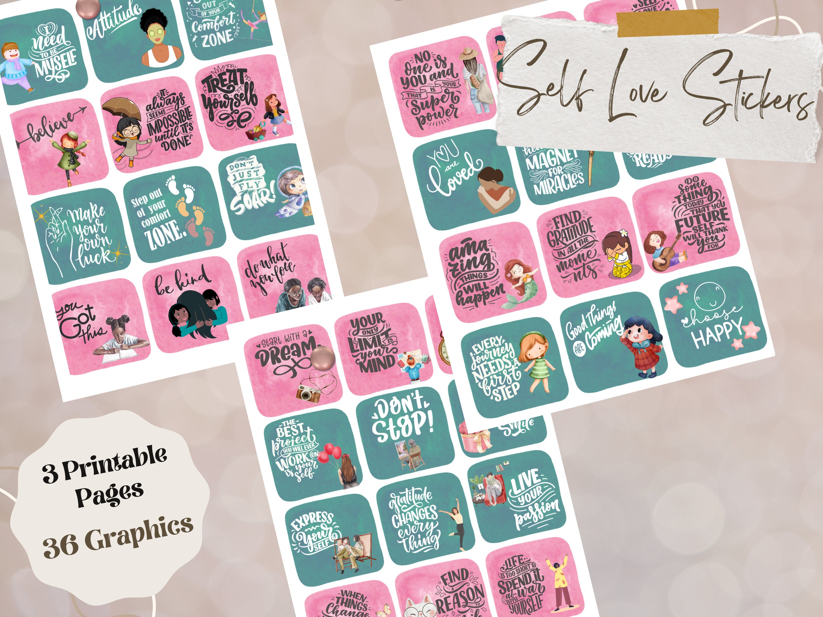 90 Vision Board Printable Graphics for 2023 Vision Board Party Kit ...
