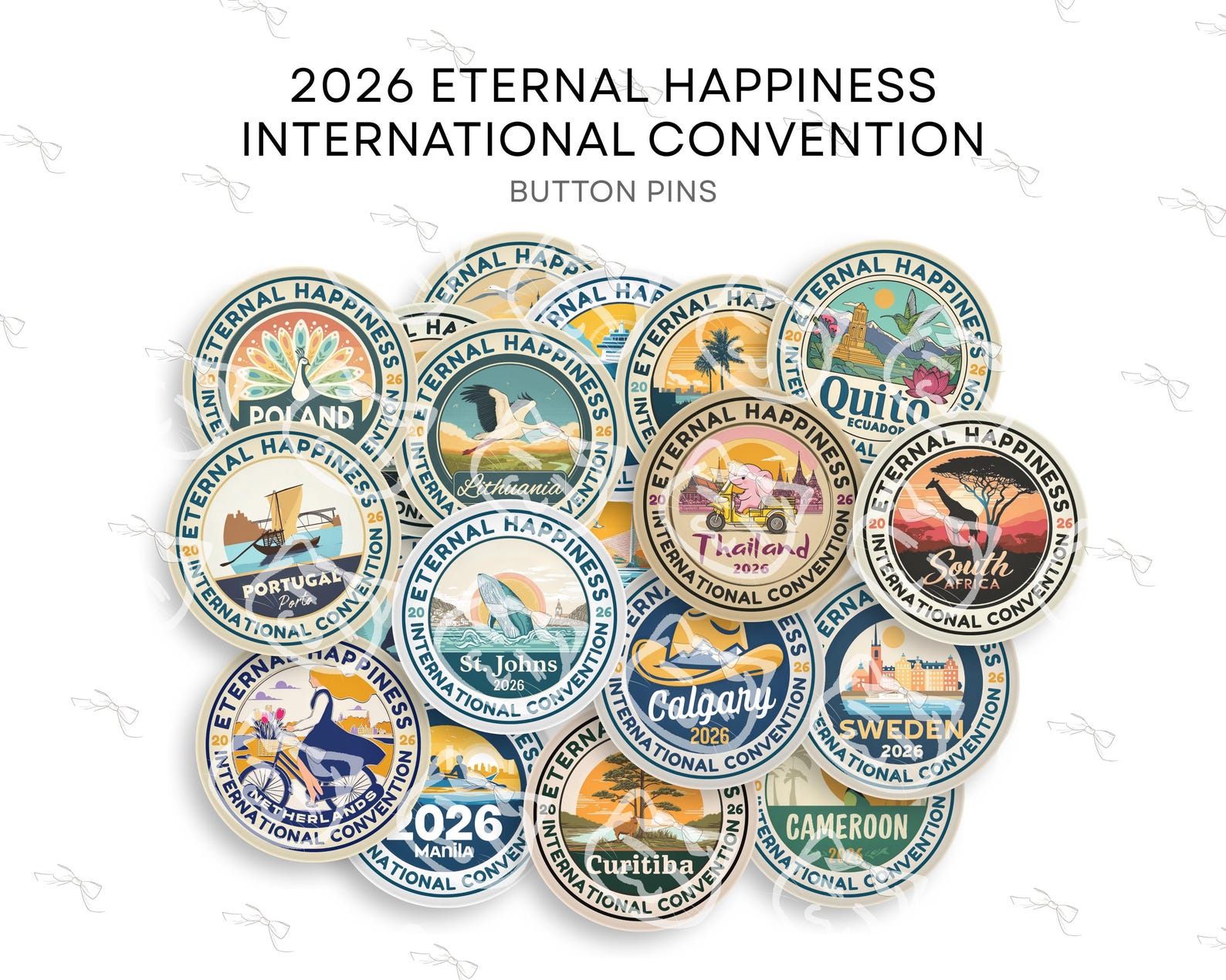1.25" 2026 Eternal Happiness International Convention Button Pins | JW ...