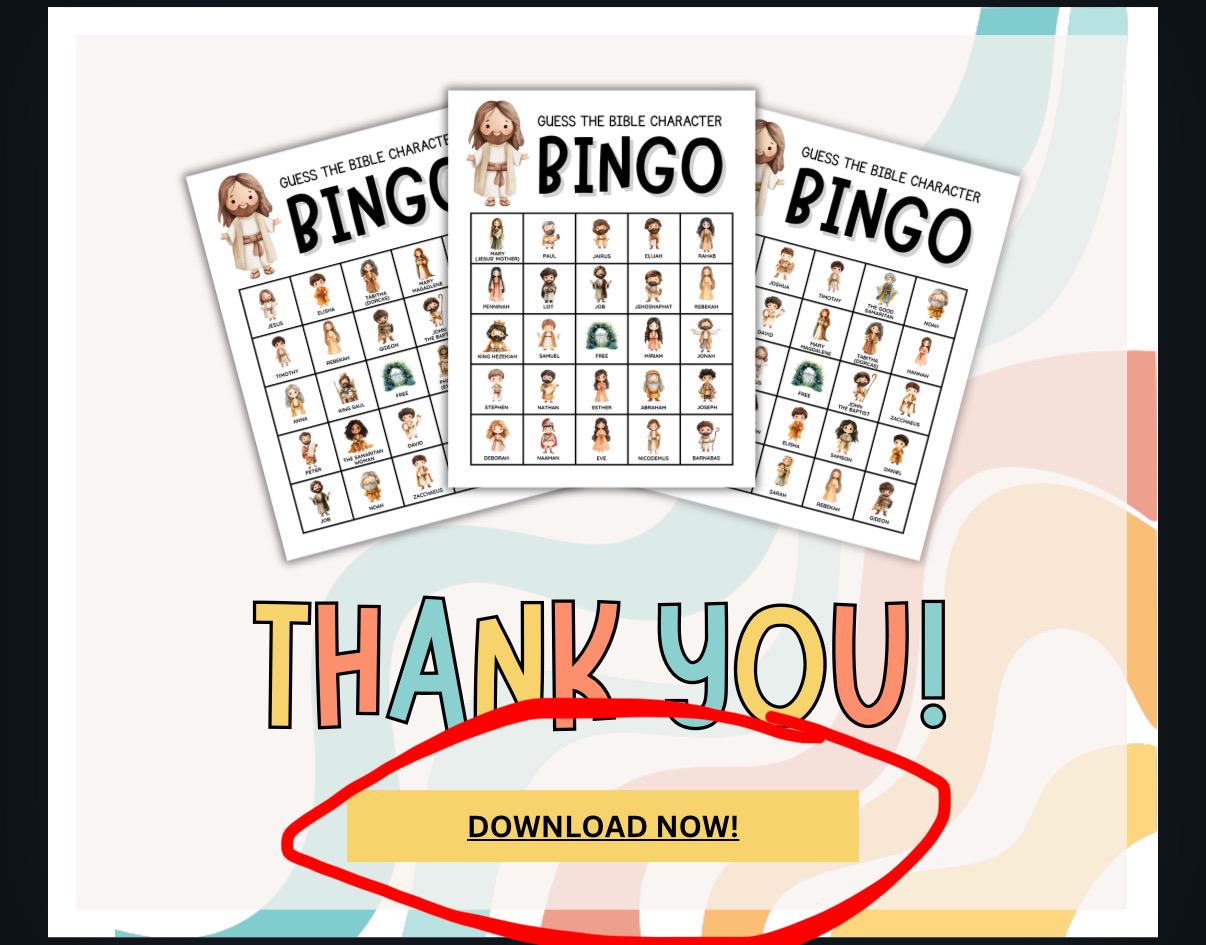 JW Bible Character Bingo Game: Kids' Printable Activity (PDF) - Etsy
