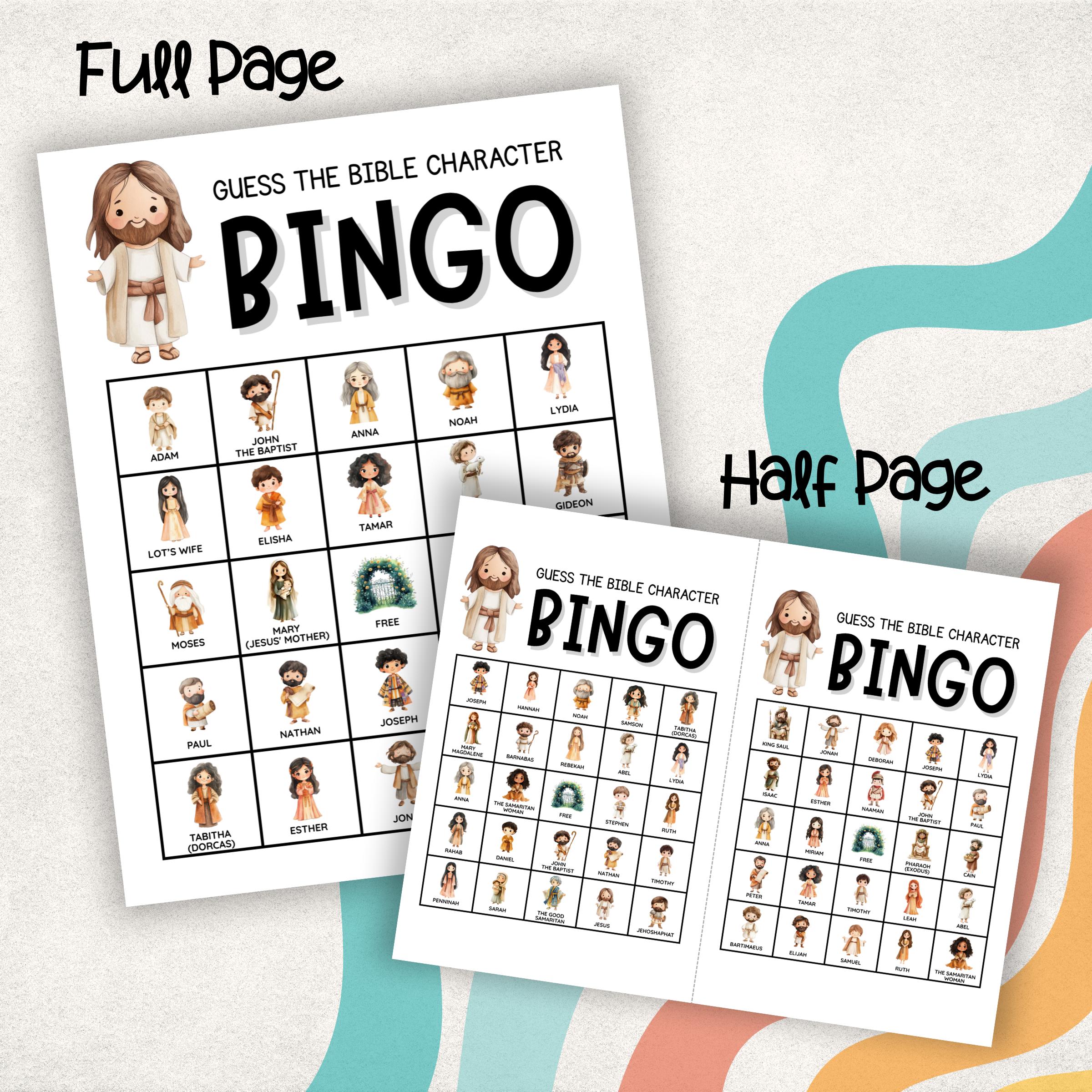 JW Bible Character Bingo Game: Kids' Printable Activity (PDF) - Etsy