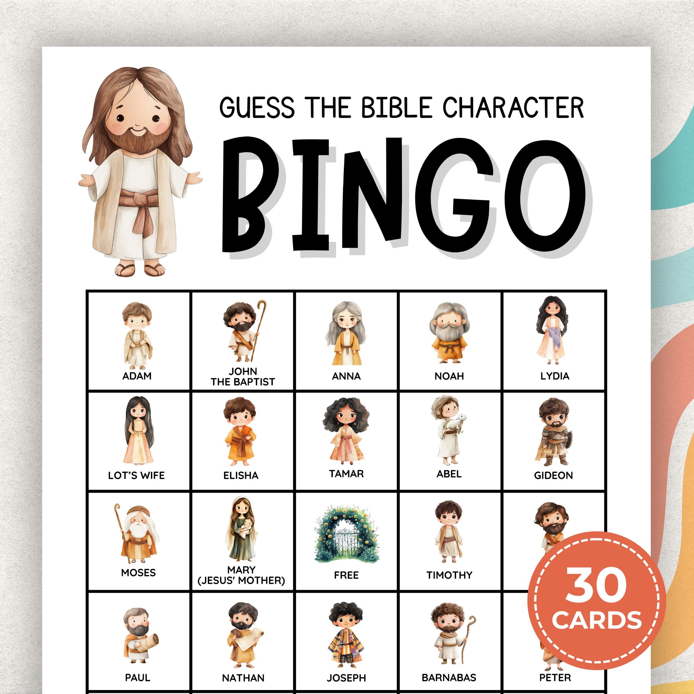 JW Bible Character Bingo Game: Kids' Printable Activity (PDF) - Etsy
