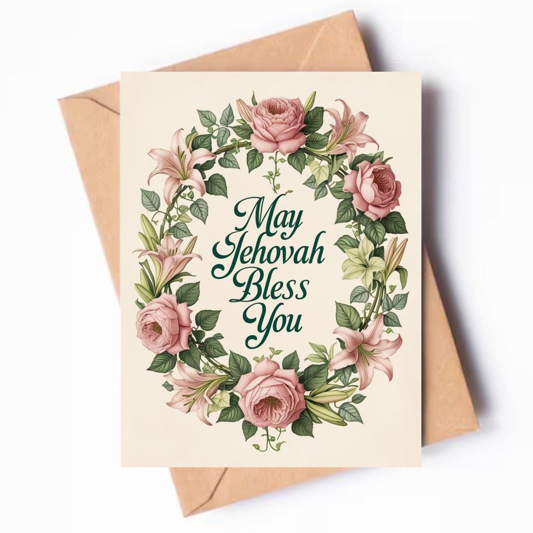 May Jehovah Bless You Card: Floral Encouragement Gift (digital Download ...