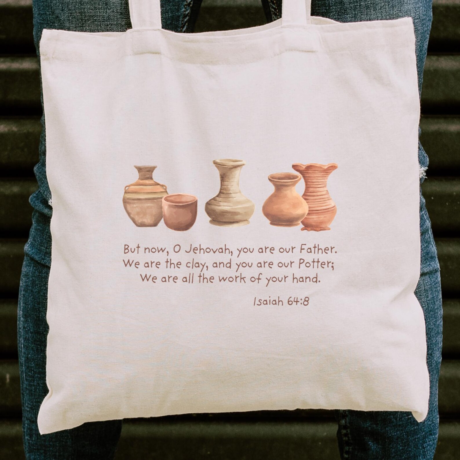JW Gift Cotton Canvas Tote Bag, Pioneer Scripture Isaiah 84:8, Jehovah ...