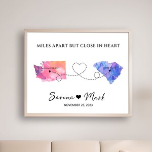 Personalized Long Distance Map DIGITAL Download/long Distance ...