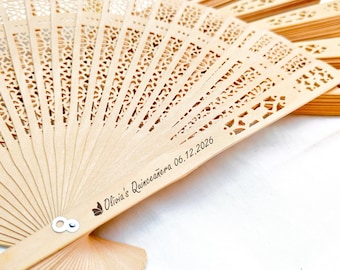 Quinceañera Favor Fans Personalized Birthday Party Fans in Bulk Sweet ...