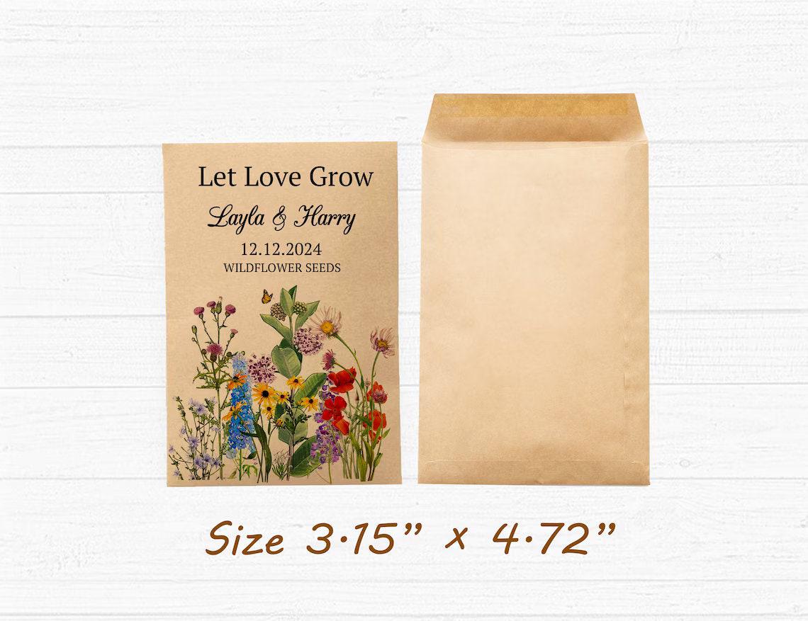 Personalized Wildflower Seed Packet Wedding Favors: Custom Seed Favors ...