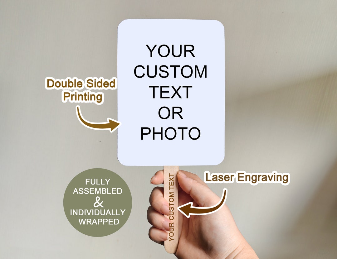 Custom Printed Photo Fans/personalize With Your Logo or Design/custom ...